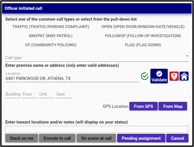 Athena Mobile Actions Officer Initiated Call
